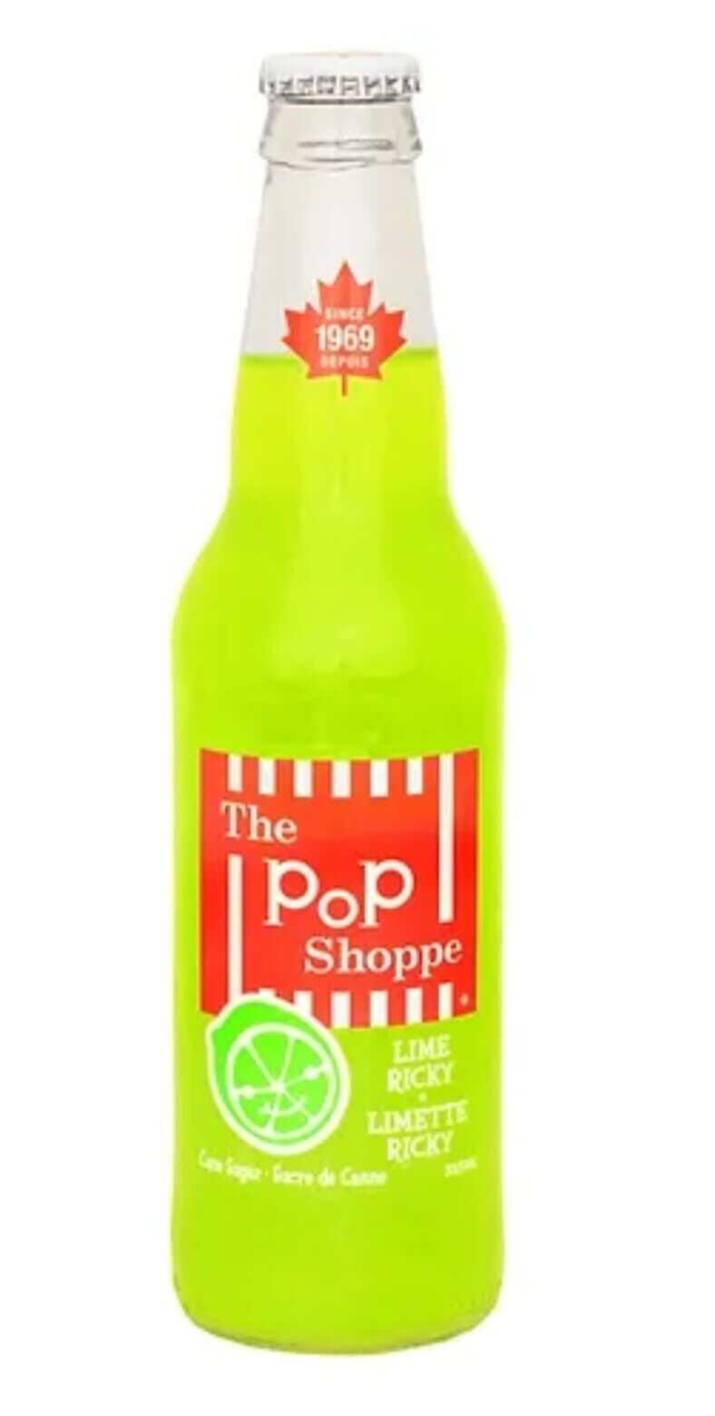 FRESH 12oz The Pop Shoppe Lime Ricky soda - Soda Emporium