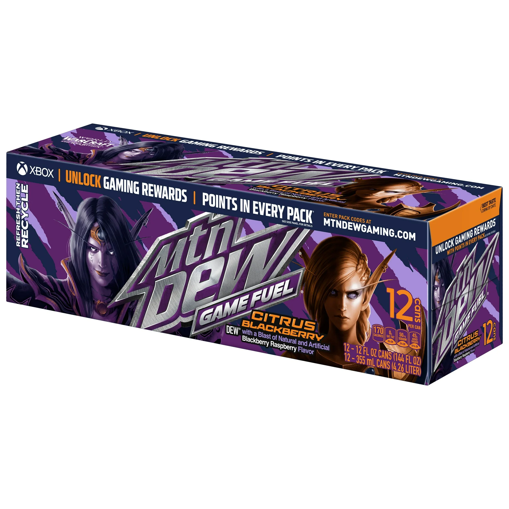 FRESH 12 Pk Mountain Dew Game Fuel Blackberry - Soda Emporium